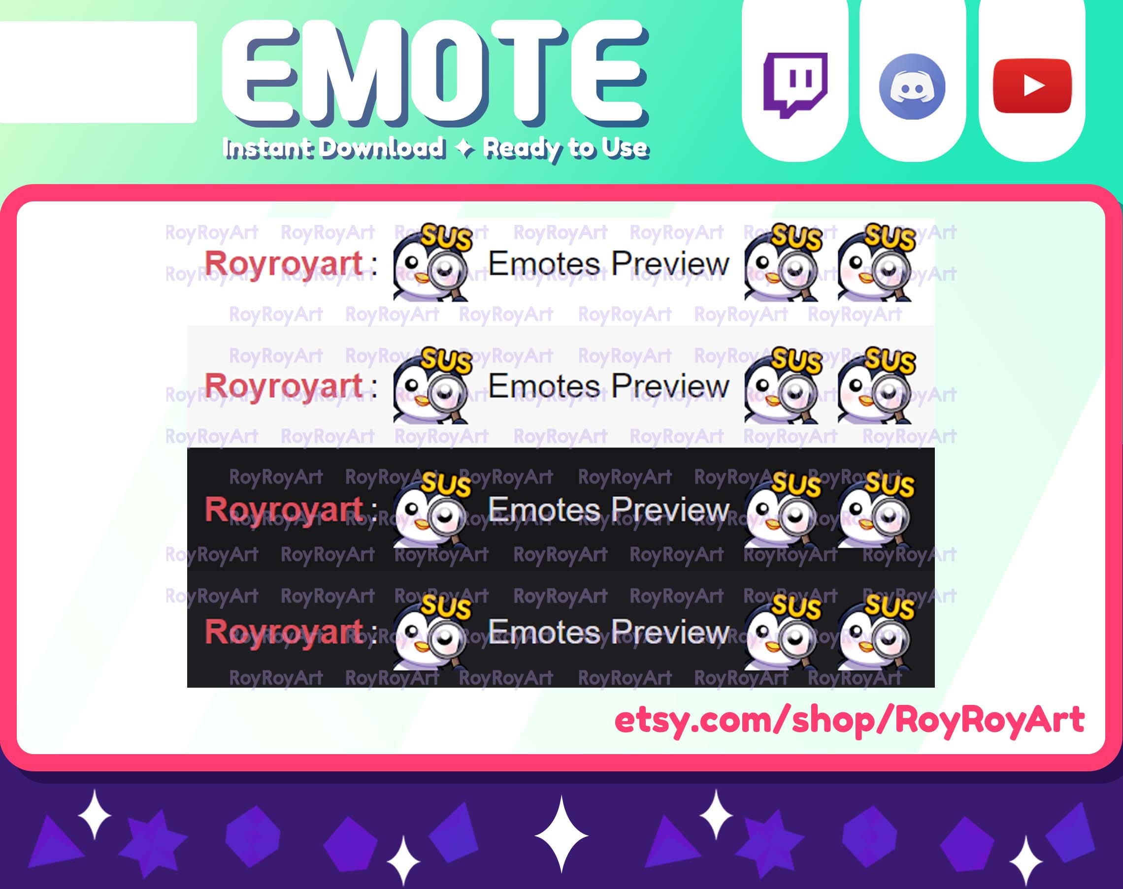 Twitch Emote - Cute Penguin Sus Emote / Sub Emoji - Etsy