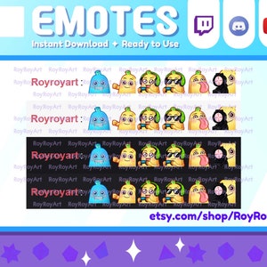 Twitch Emotes - Cute Banana Mega Pack Emotes V3 / 20 Emotes Inside ...