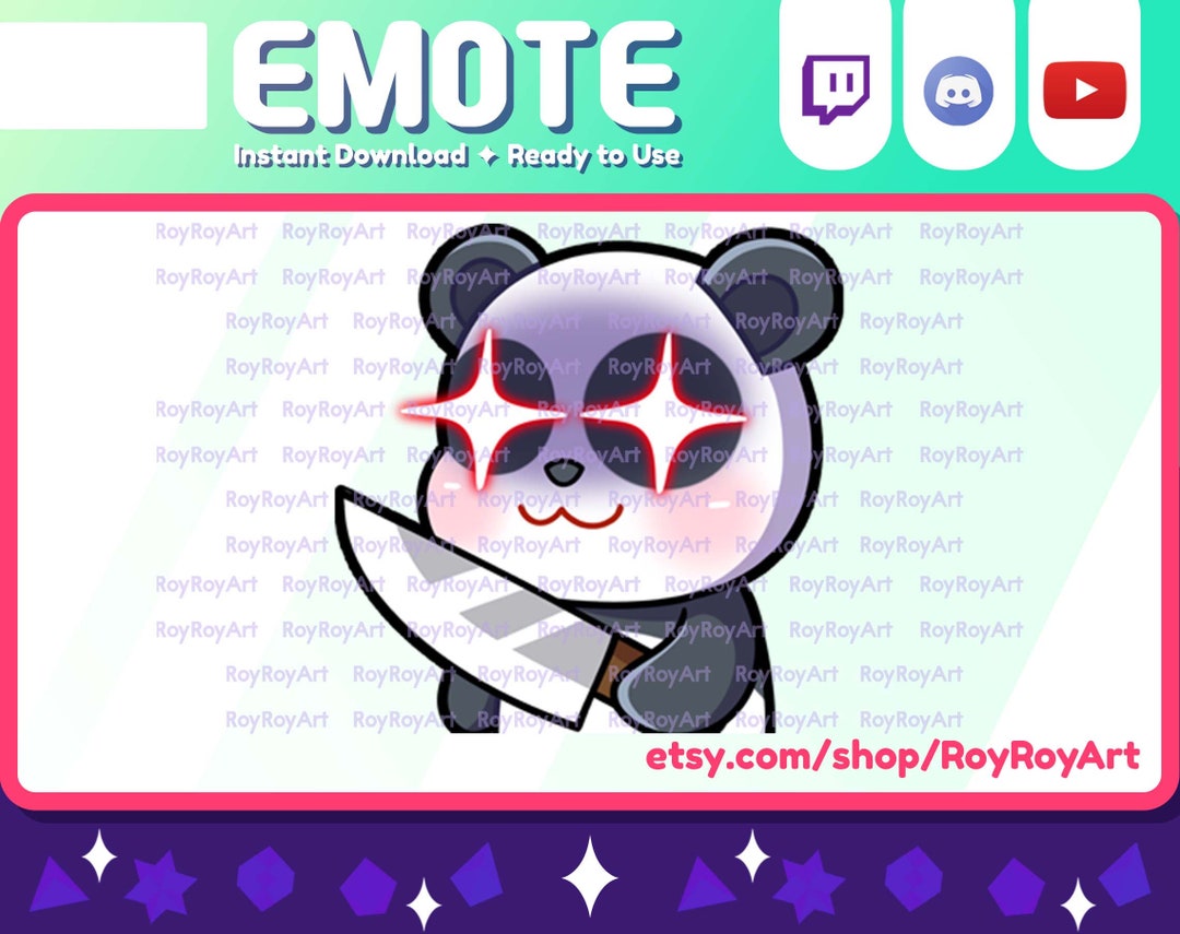 Twitch Emote - Cute Panda Knife Emote / Sub Emoji - Etsy