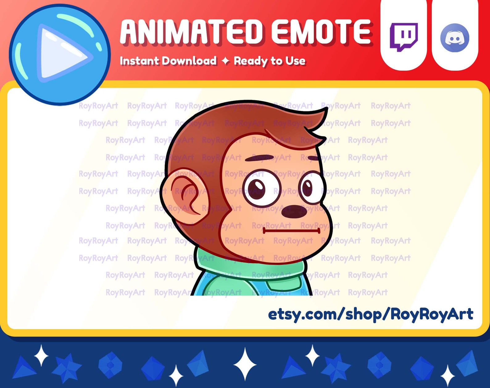 Twitch Emote Animated - Monkey Meme Awkward Look Eyes - Etsy