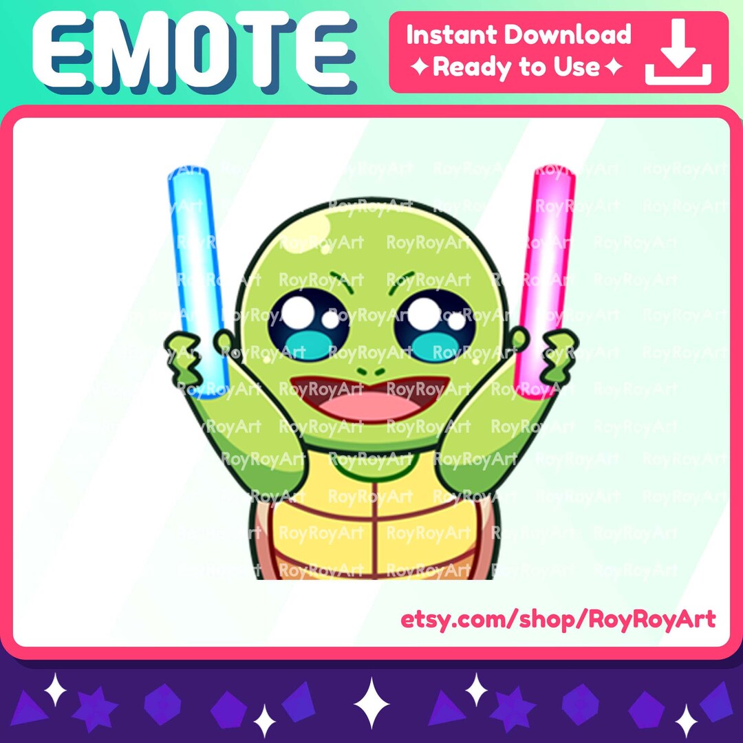 Twitch Emote - Turtle Rave Light Sticks Idol Glowsticks Emote / Sub ...