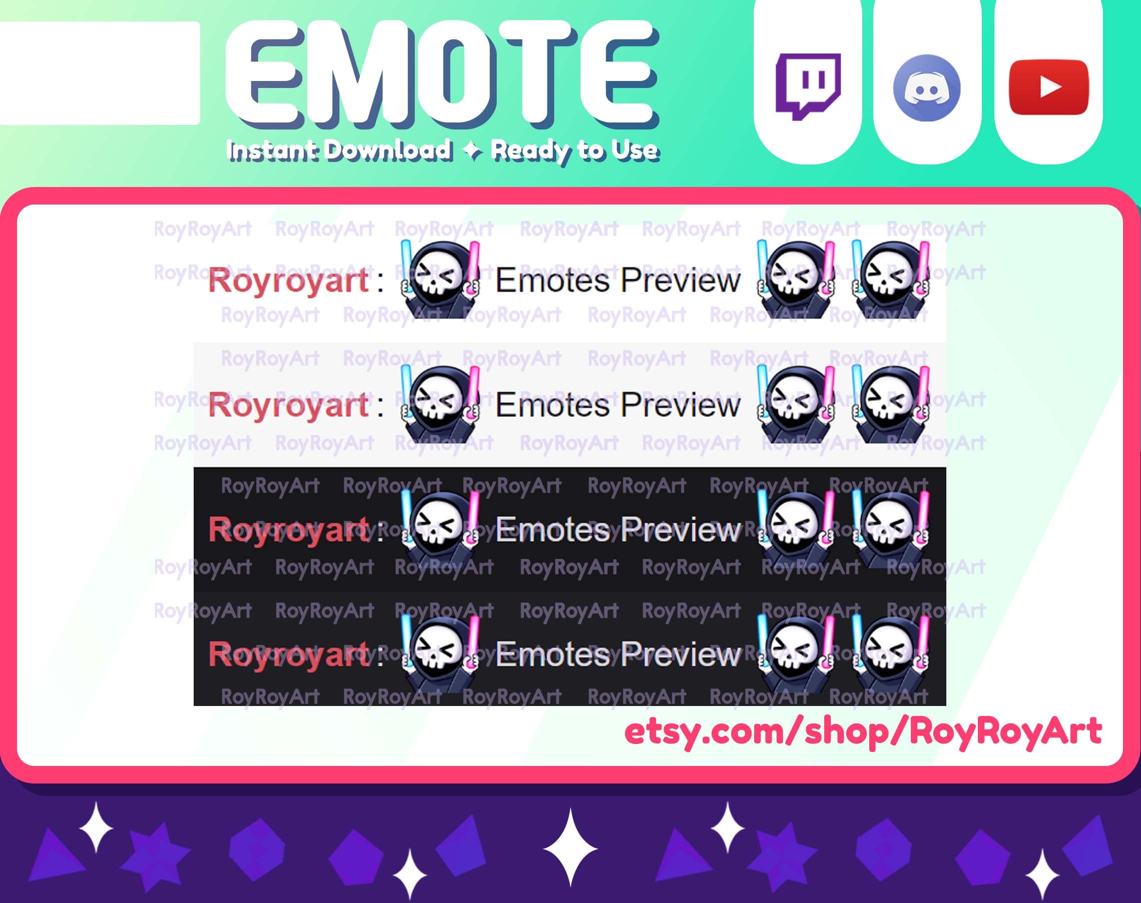 Twitch Emote - Halloween Grim Reaper Rave Lightsticks Party Sub Emoji ...