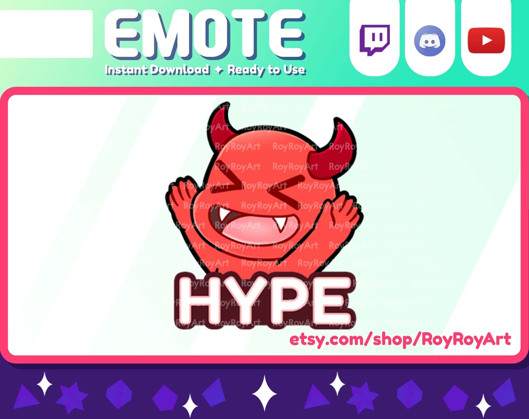 Twitch Emote - Cute Devil Evil Hype Emote / Sub Emoji - Etsy