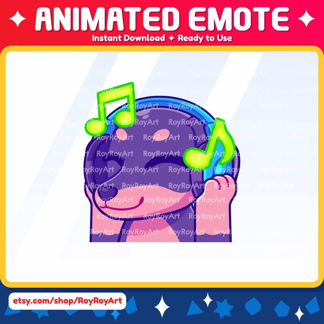 Twitch Emote Animated - Dog Dachshund Music Jam Party Vibing Emote ...