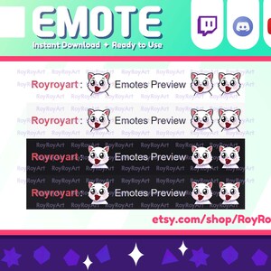 Twitch Emote - White Cat Poggers POG Emote / Sub Emoji - Etsy