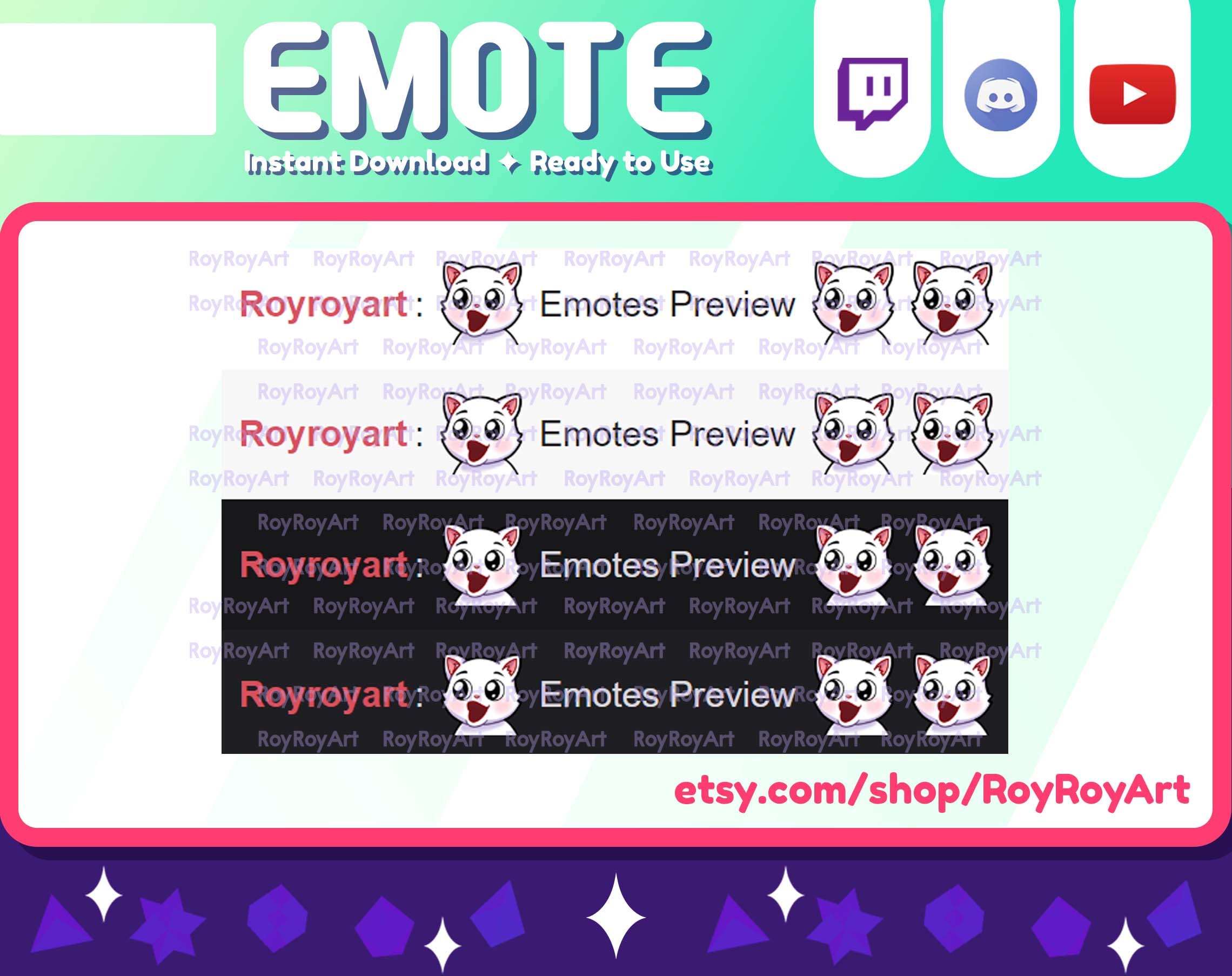 Twitch Emote White Cat Poggers POG Emote / Sub Emoji - Etsy UK