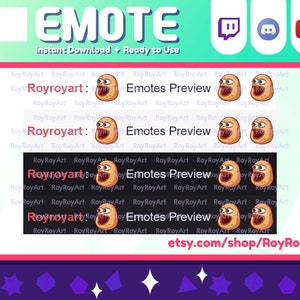 Twitch Emote - Cute Potato Poggers Emote / Sub Emoji - Etsy