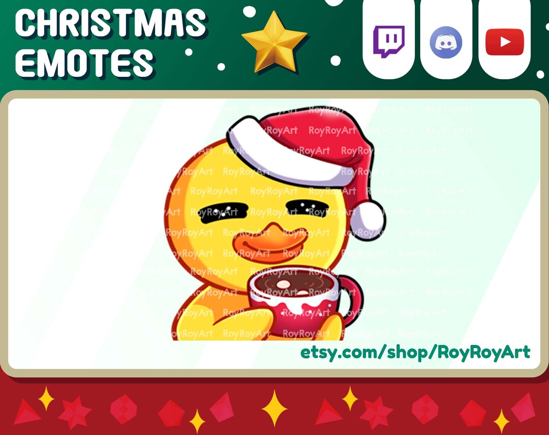 Twitch Emote Christmas - Cute Yellow Duck Sip Hot Chocolate Emote / Sub ...