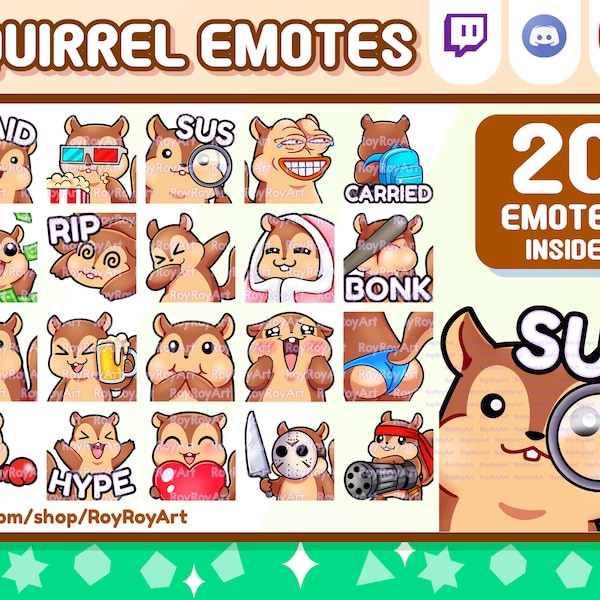 Squirrel Emote Twitch - Etsy