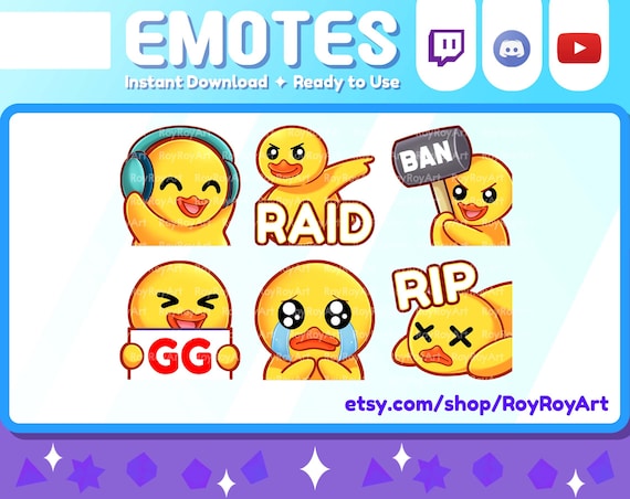 Twitch Emotes Lindo Pato Amarillo Emotes Pack 2 / duck jam - Etsy México