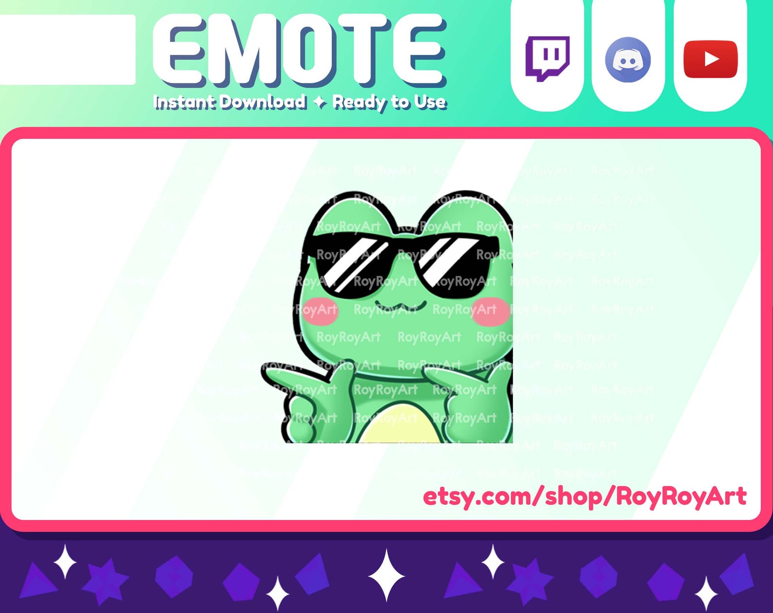 Twitch Emote - Cute Frog Toad Emote Cool GG / Sub Emoji - Etsy