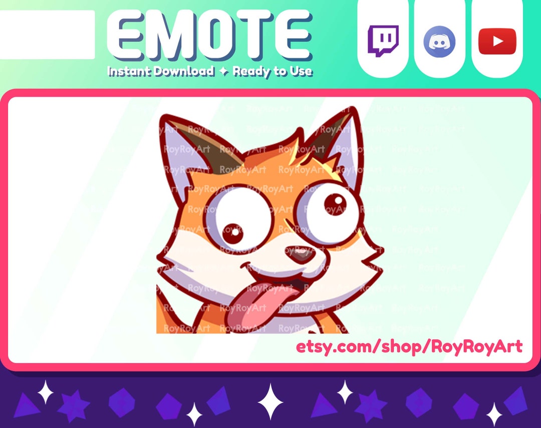 Twitch Emote - Cute Fox Kitsune Derp Sub Emoji - Etsy
