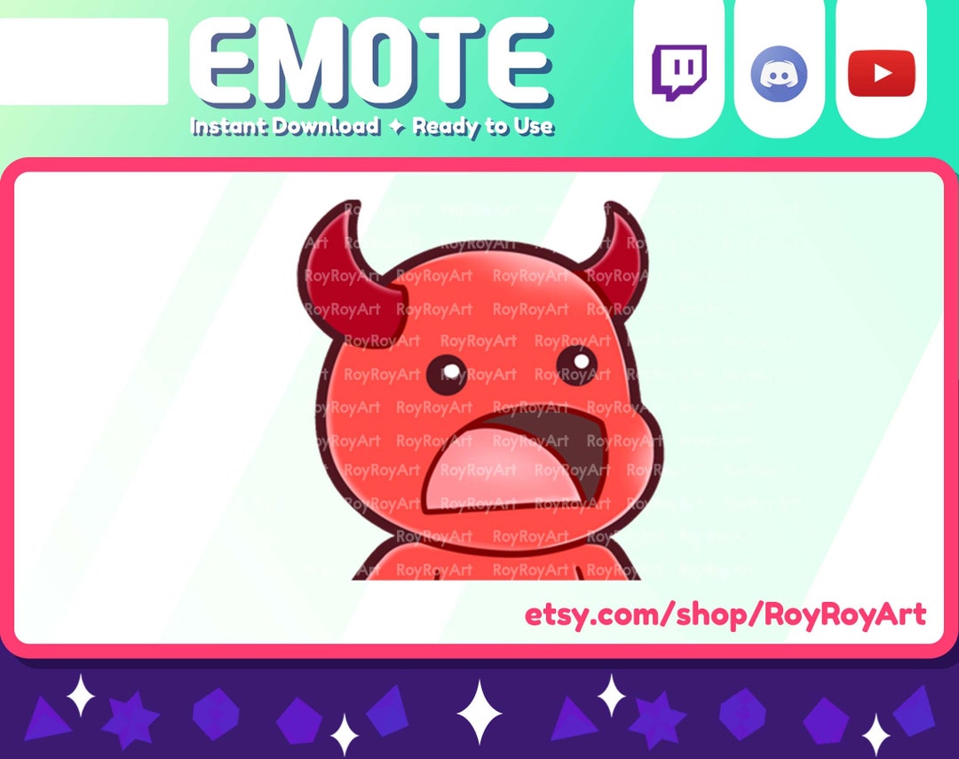 Twitch Emote - Cute Devil Gasp Emote Pog / Sub Emoji - Etsy