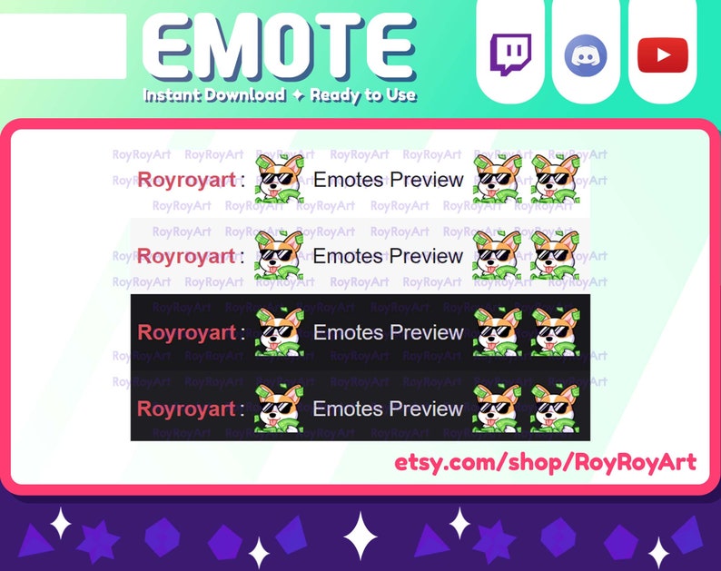Twitch Emote - Cute Dog Corgi Money Dollar Emote / Sub Emoji - Etsy