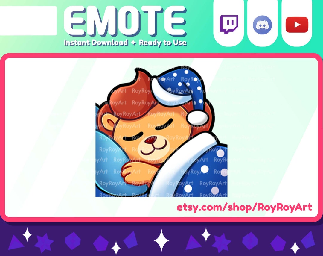 Twitch Emote - Cute Lion Sleep Emote / Sub Emoji - Etsy