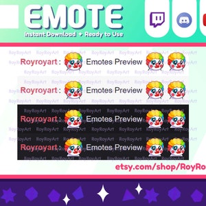 Twitch Emote - White Cat Clown Emote / Sub Emoji - Etsy