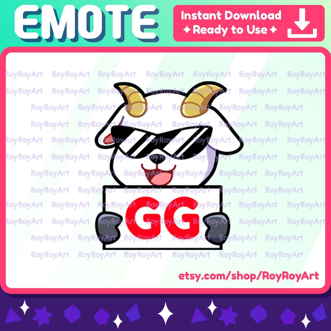 Twitch Emote - Cool Goat GG Sign Emote / Sub Emoji - Etsy
