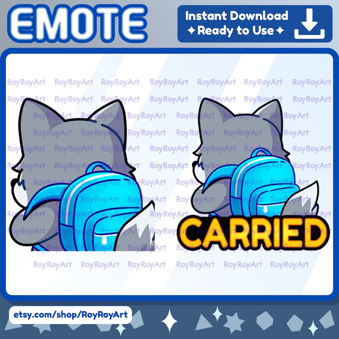 Twitch Emote - Grey Wolf Carried / Sub Emoji Discord Kick - Etsy