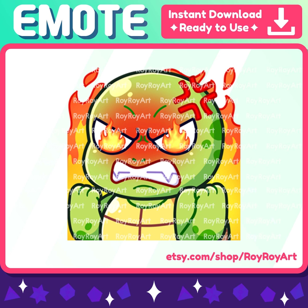 Twitch Emote - Turtle Angry Mad Emote / Sub Emoji - Etsy