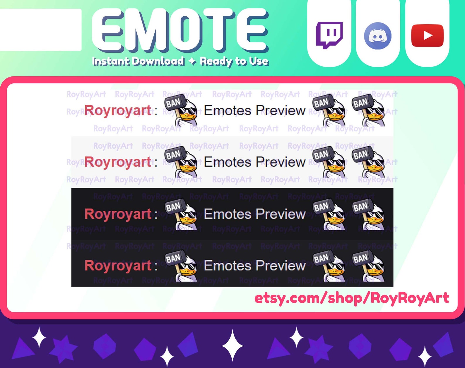 Twitch Emote - Cool Duck Ban Hammer / Sub Emoji Discord - Etsy
