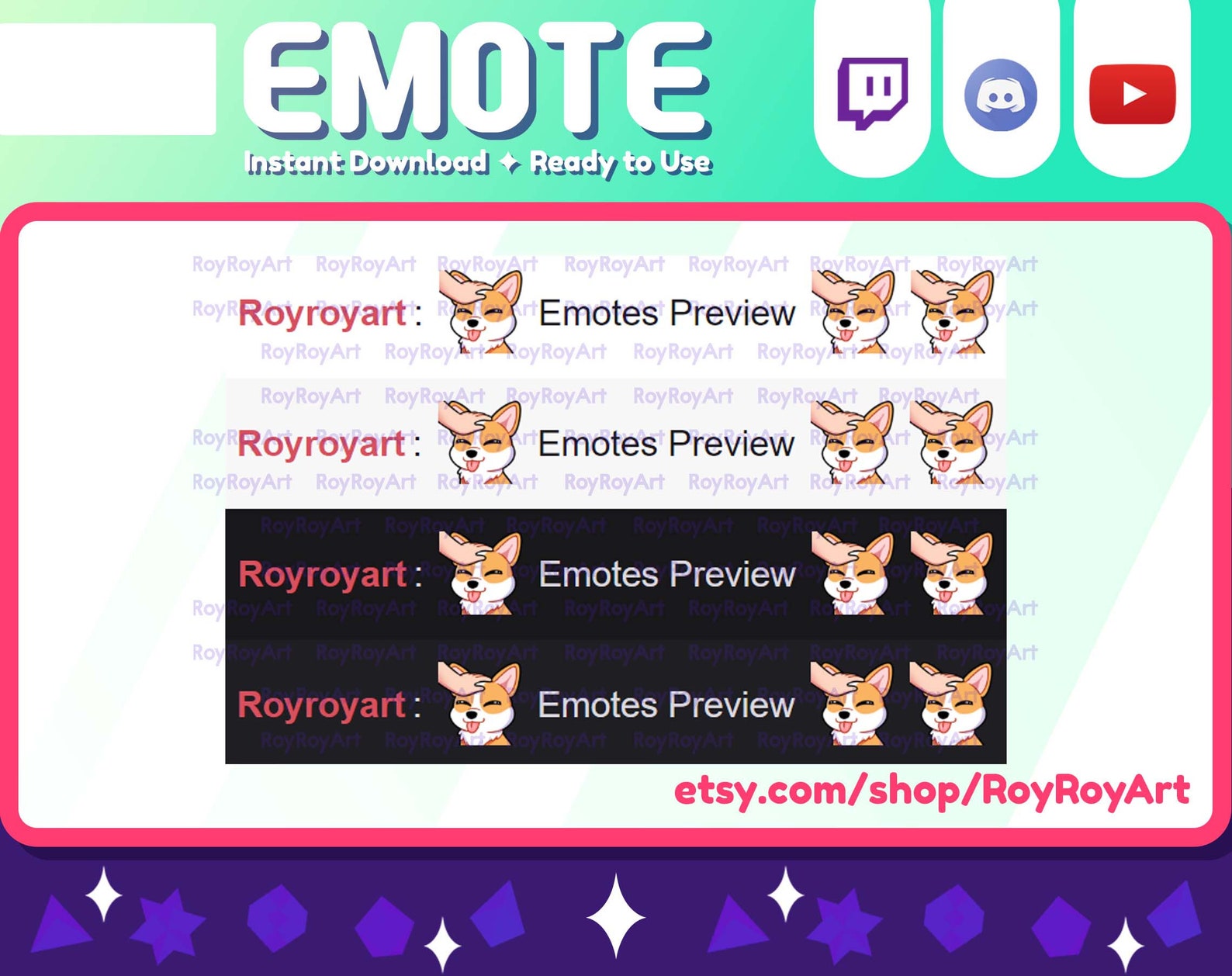 Twitch Emote Cute Dog Corgi Head Pat Emote / Sub Emoji - Etsy