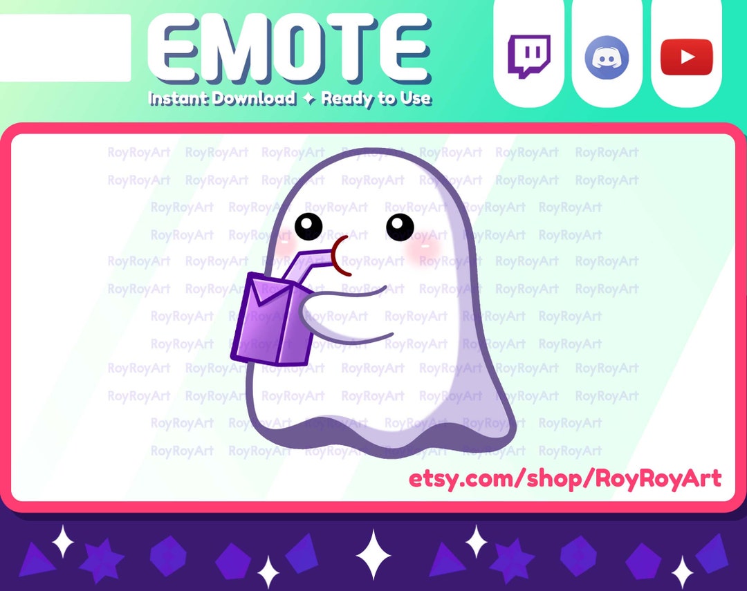 Twitch Emote - Kawaii Ghost Sip Emote / Sub Emoji - Etsy