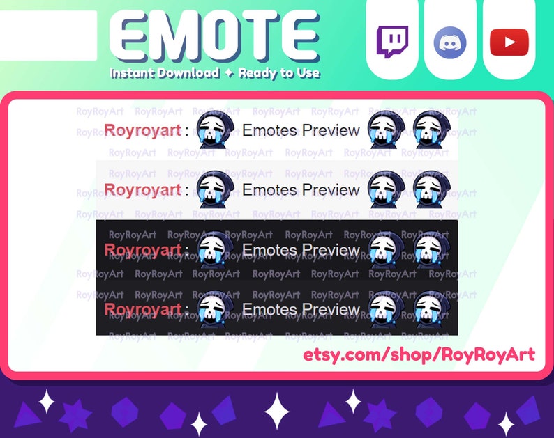 Twitch Emote Halloween Grim Reaper Crying Sub Emoji - Etsy