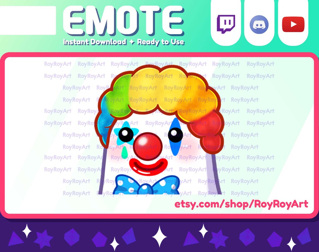 Twitch Emote - Kawaii Ghost Clown Emote / Sub Emoji - Etsy