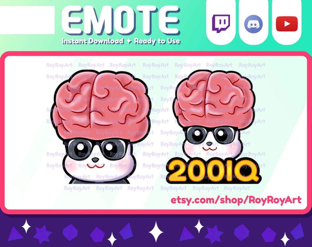 Twitch Emote - Cute Panda Brain 200IQ Emote / Sub Emoji - Etsy