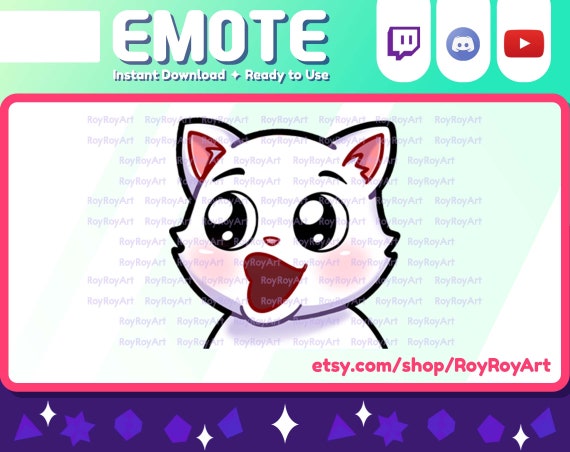 Twitch Emote White Cat Poggers POG Emote / Sub Emoji - Etsy