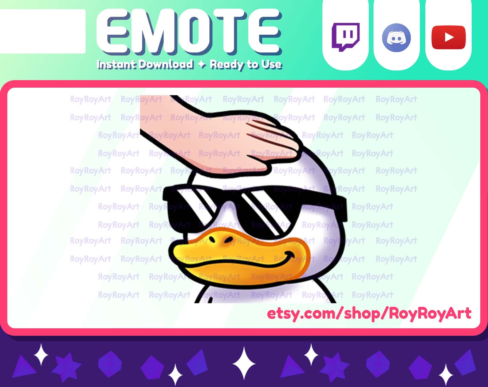 Twitch Emote Cool Duck Head Pat / Sub Emoji Discord - Etsy