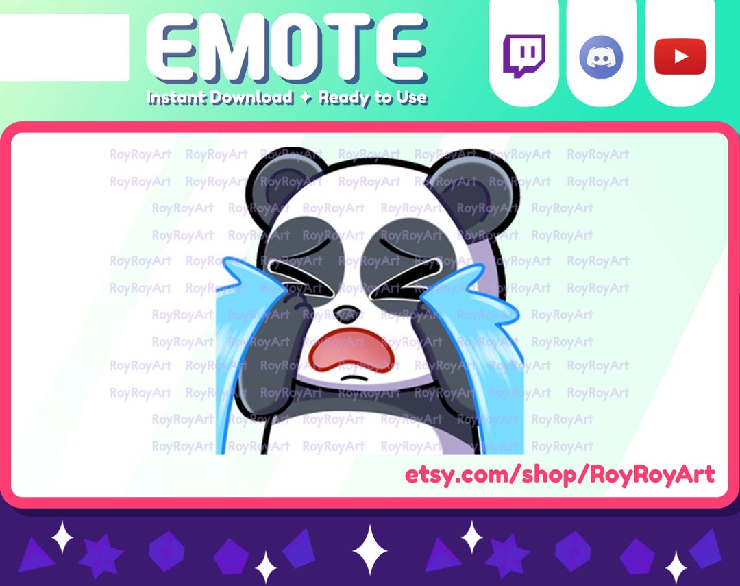 Twitch Emote - Cute Panda Crying Emote / Sub Emoji - Etsy