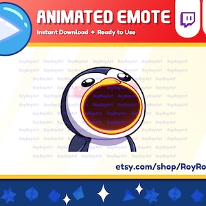 Twitch Emote Animated - Pop Penguin / Stream Sub Emoji Animated - Etsy