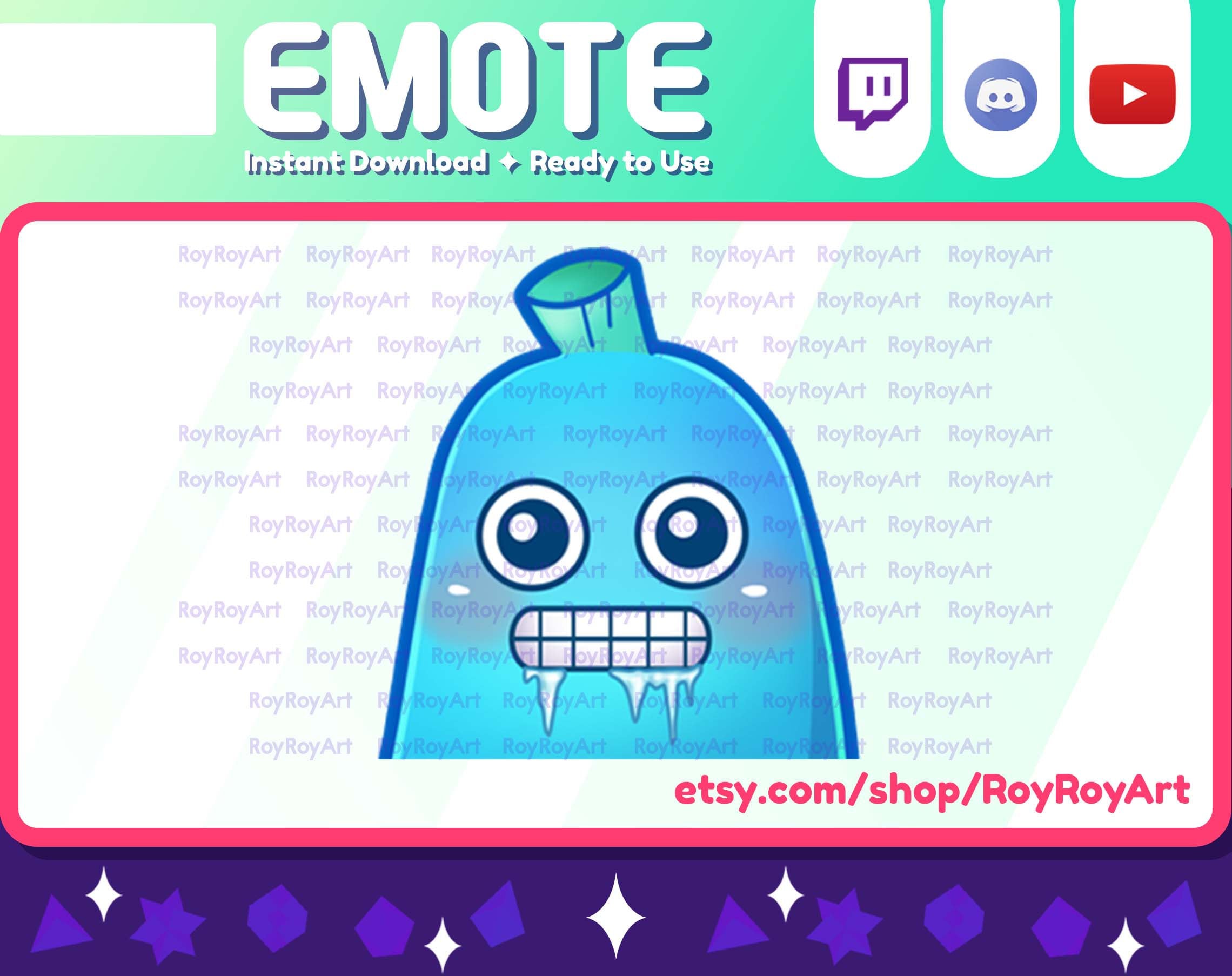 Twitch Emote Cute Banana Ice Cold Freeze Frozen Emote / Sub - Etsy UK