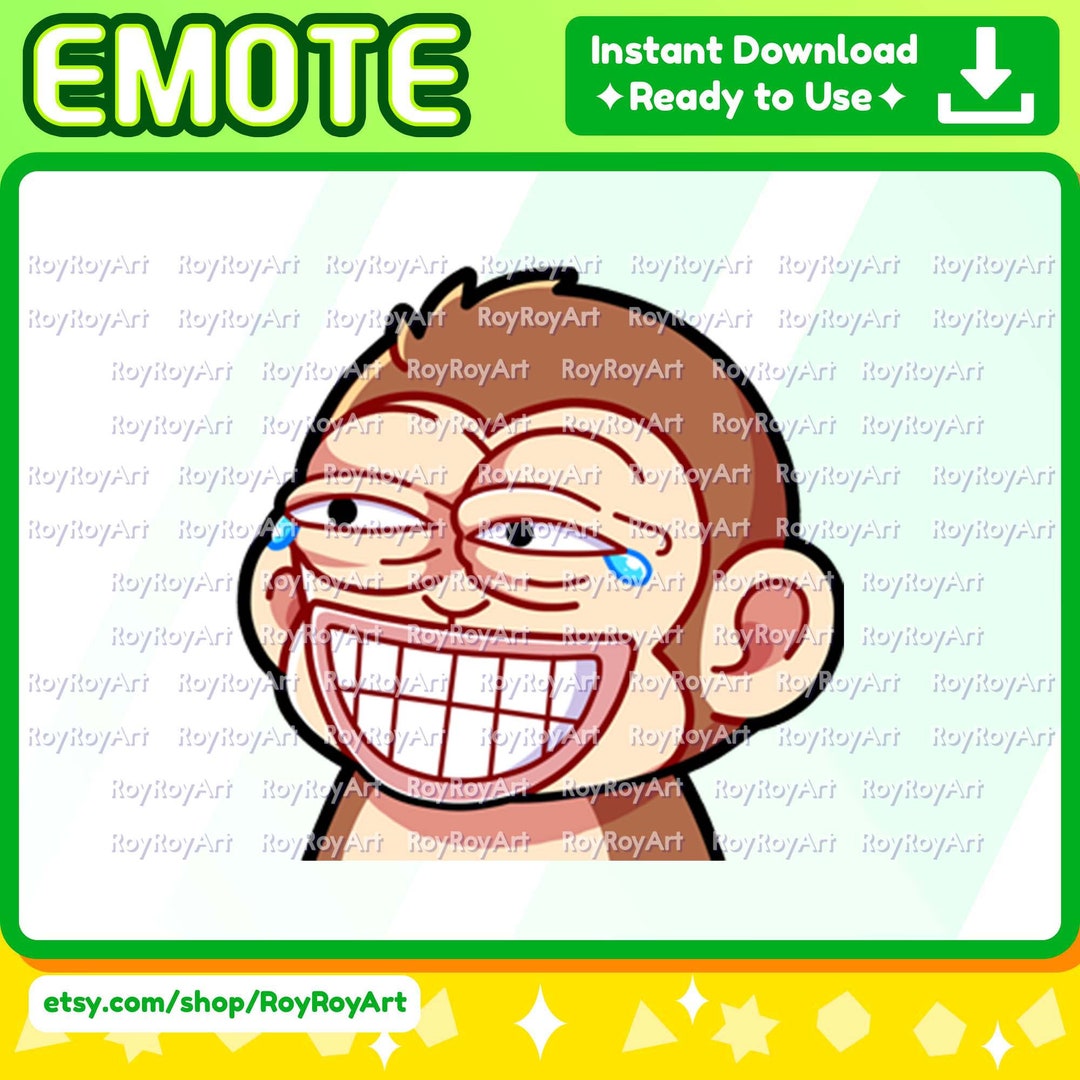 Twitch Emote - Cute Monkey Lol Laughing / Sub Emoji Discord Kick - Etsy