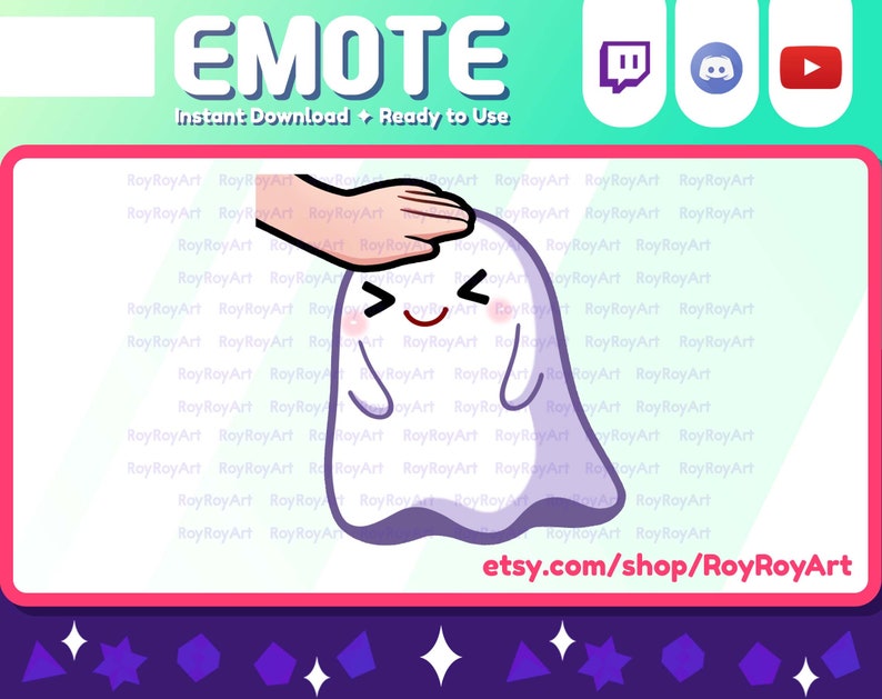 Twitch Emote Kawaii Ghost Pat Emote / Sub Emoji - Etsy