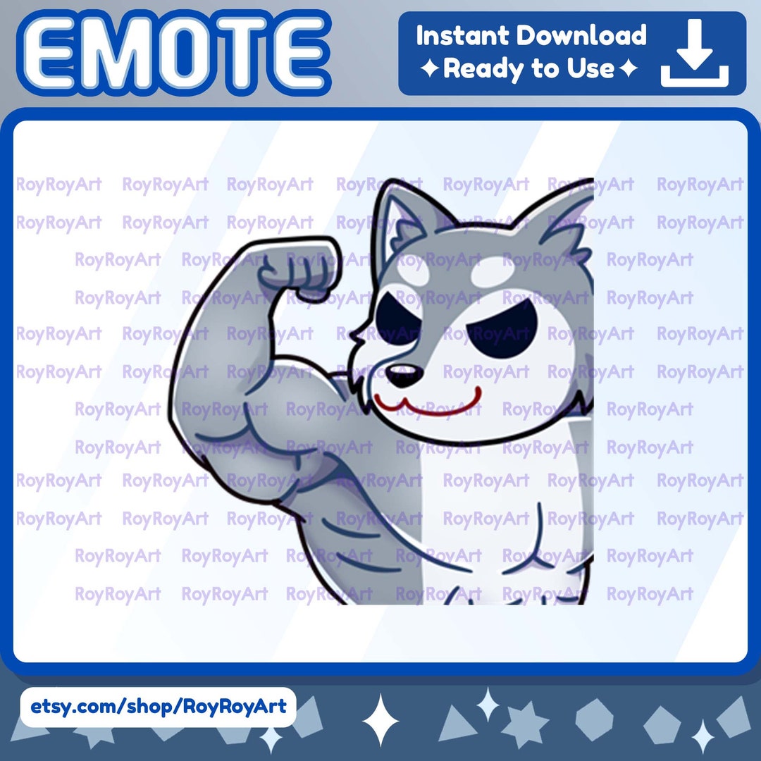 Twitch Emote - Grey Wolf Buff Strong Bicep Flexing Flex Emote / Sub ...