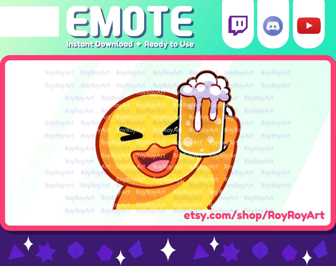 Twitch Emote - Cute Yellow Duck Emote Beer Drinking Cheers / Stream Sub ...