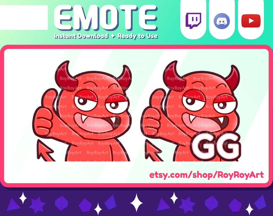 Twitch Emote - Cute Devil GG Emote EZ / Sub Emoji - Etsy