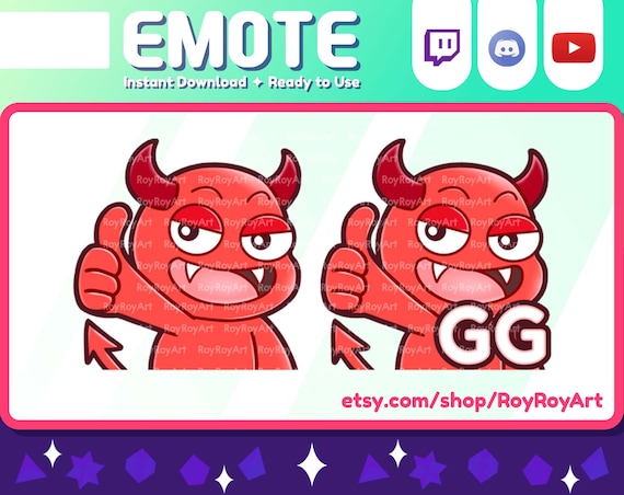 Twitch Emote Cute Devil GG Emote EZ / Sub Emoji - Etsy