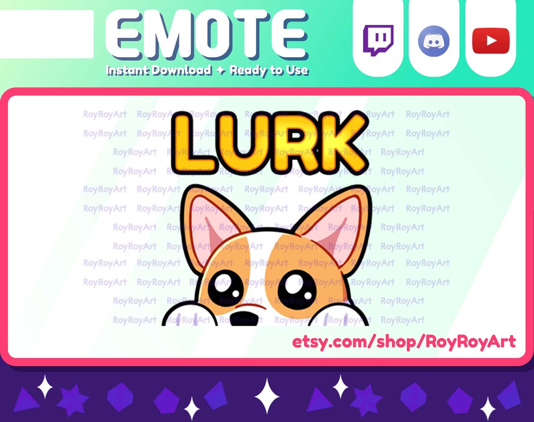 Twitch Emote - Cute Dog Corgi Lurk Emote / Sub Emoji - Etsy
