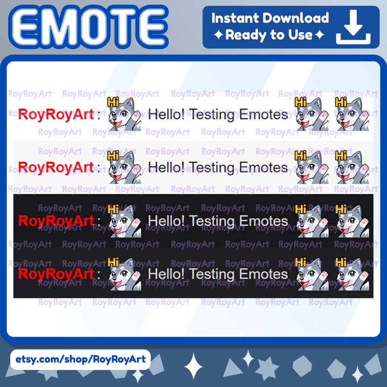 Twitch Emote - Grey Wolf Hi Hello Greeting / Sub Emoji Discord Kick - Etsy