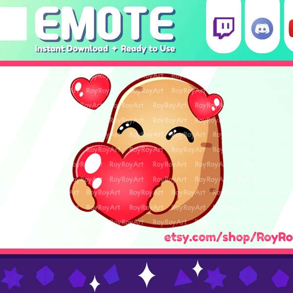 Potato Heart Emote - Etsy