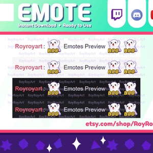 Twitch Emote - Kawaii Ghost Boo Emote / Sub Emoji - Etsy