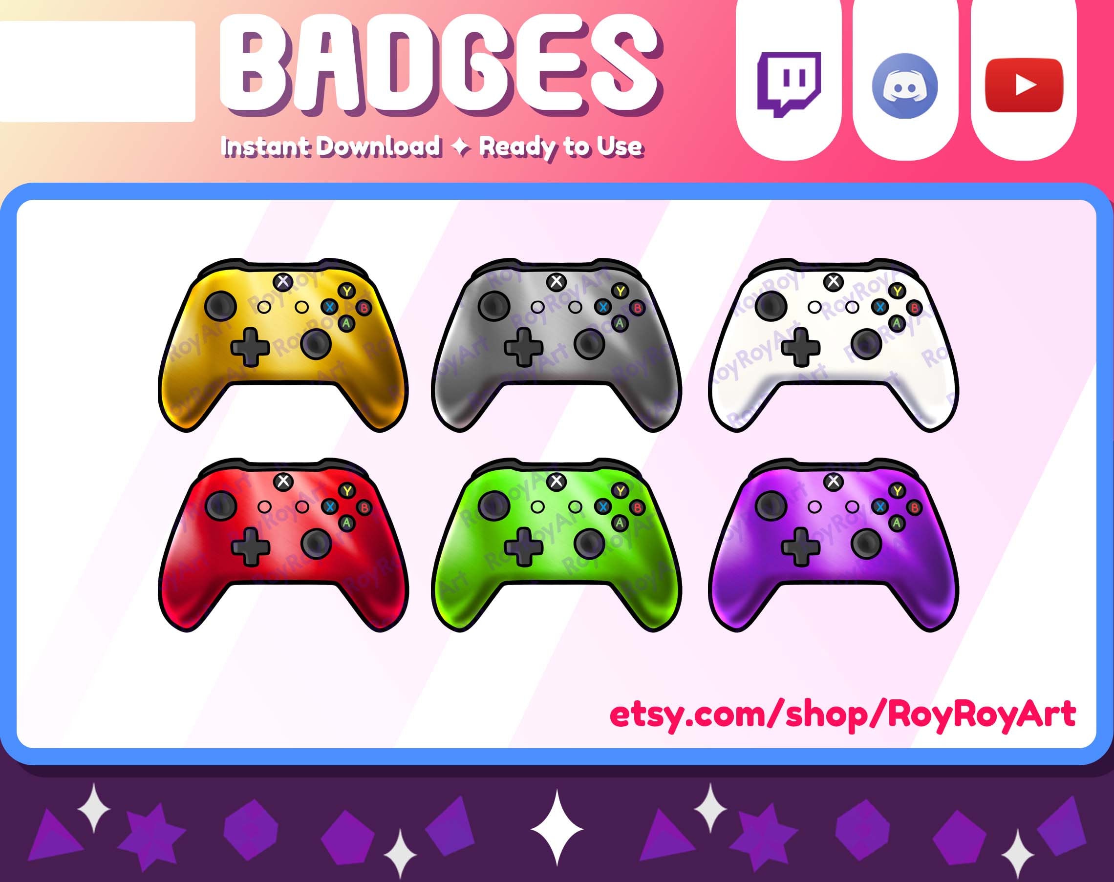 Twitch Sub Badges - Xbox Controller Pack - Etsy Australia
