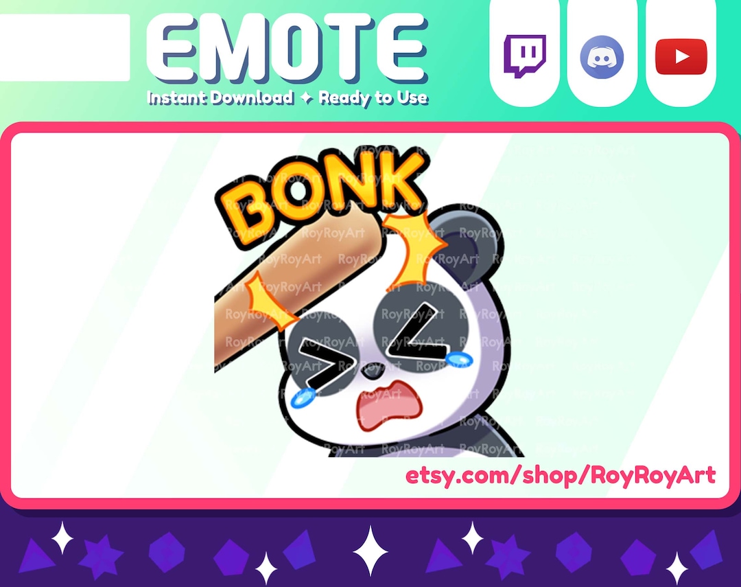 Twitch Emote - Cute Panda Bonk Emote / Sub Emoji - Etsy