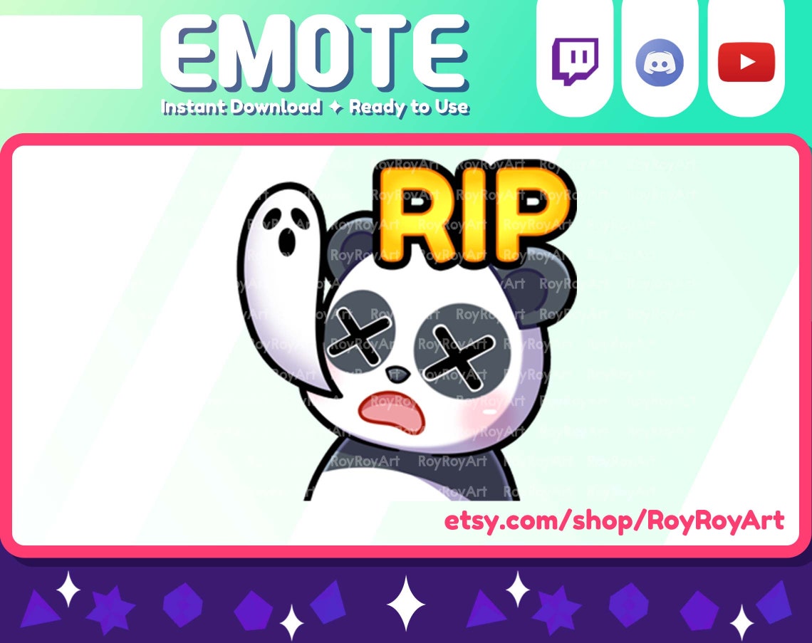 Twitch Emote Cute Panda RIP Emote / Sub Emoji - Etsy