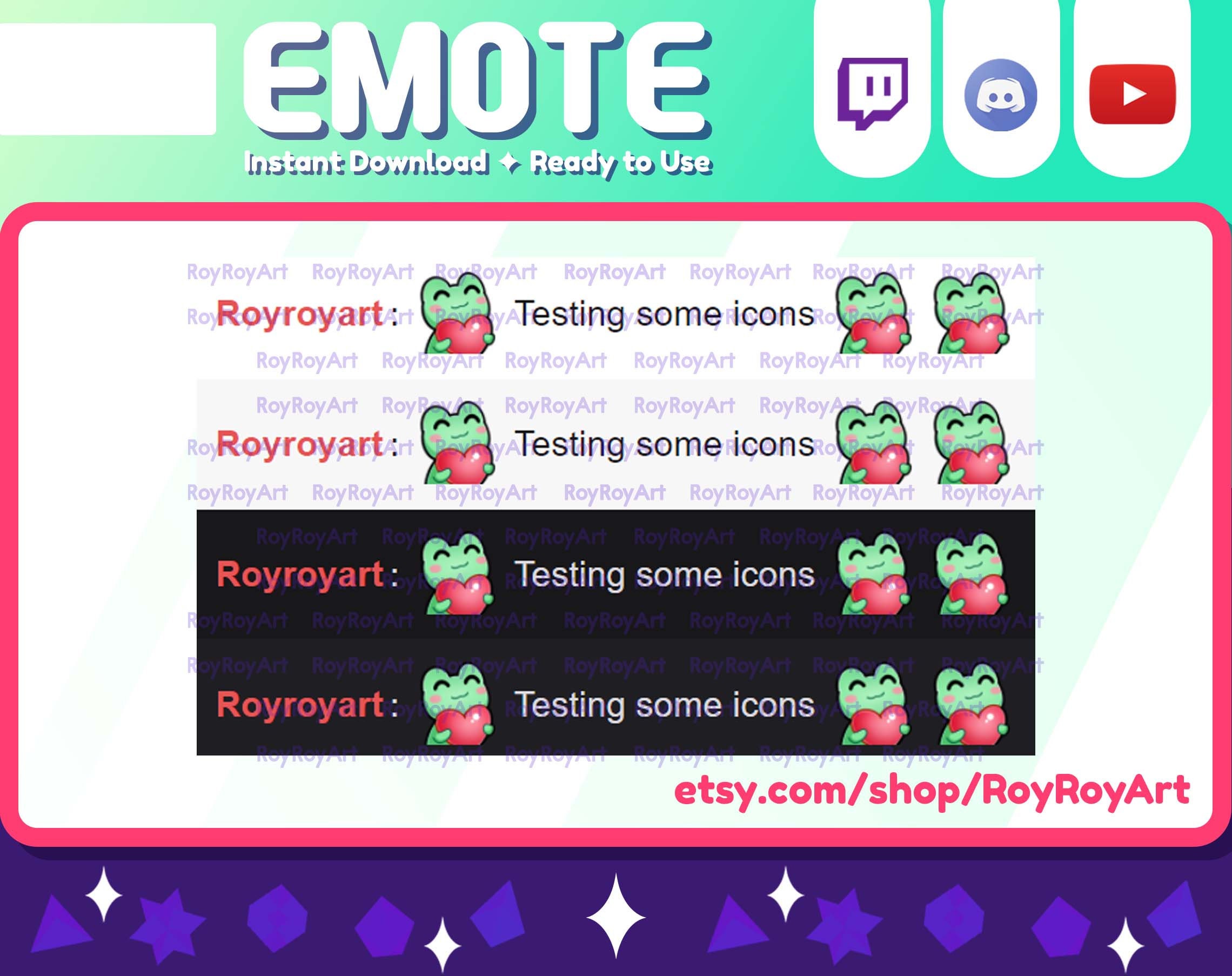 Twitch Emote Cute Frog Toad Emote Love Heart / Sub Emoji | Etsy