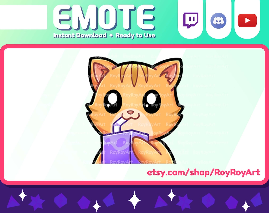 Twitch Emote - Orange Cat Sip Emote / Sub Emoji - Etsy