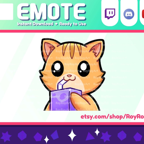 Cat Sip Emote - Etsy